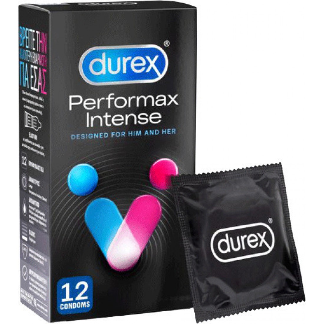 DUREX CONDOMS PERFORMAX INTENSE WITH RETARDER AND RIBBING 12PCS
