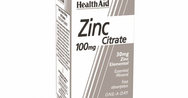 HEALTH AID ZINC CITRATE 100MG 100TABS