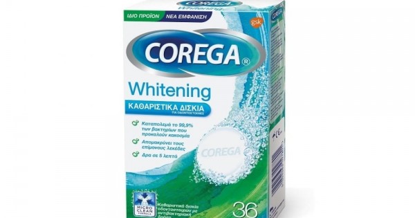 GlaxoSmithKline - Corega Whitening Effervescent Cleaning Tablets for ...